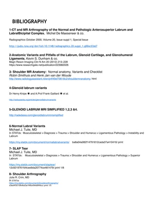 Normal Labral Variants - Walif Chbeir | PDF