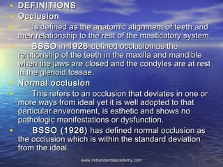 Normal occlusion / dental crown & bridge courses | PPT