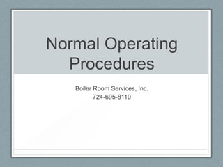 Normal Operating Procedures | PPT