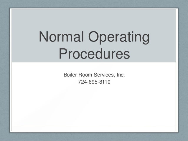 Normal Operating Procedures