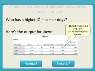 Normal or skewed distributions (descriptive both2) | PPTX ...
