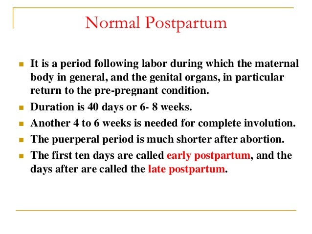 Normal postpartum