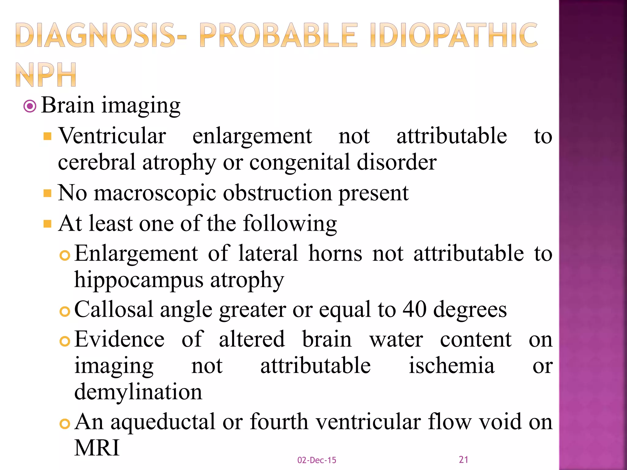 Normal Pressure Hydrocephalus Pptx