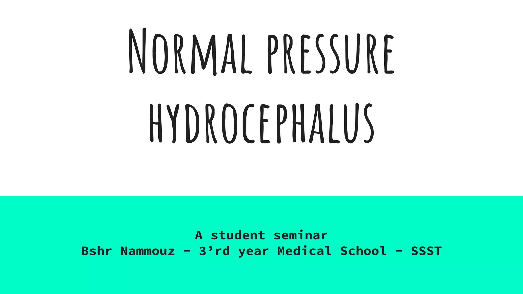 Normal pressure hydrocephalus presentation | PDF