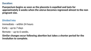 Normal puerpérium 6 weeks after pregnancy | PPTX
