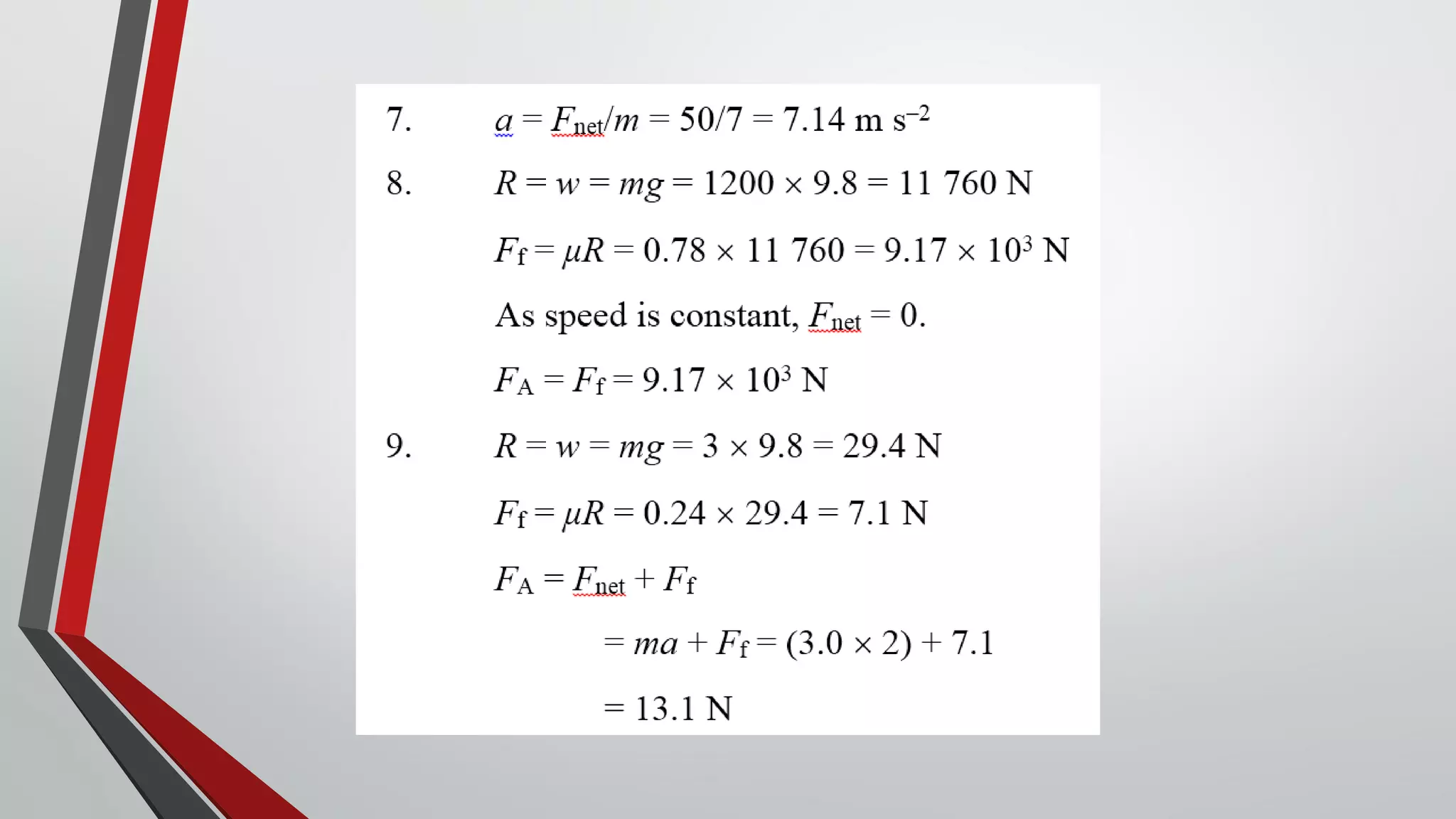 Normal reaction force and friction | PPT