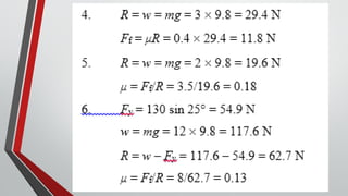 Normal reaction force and friction | PPT