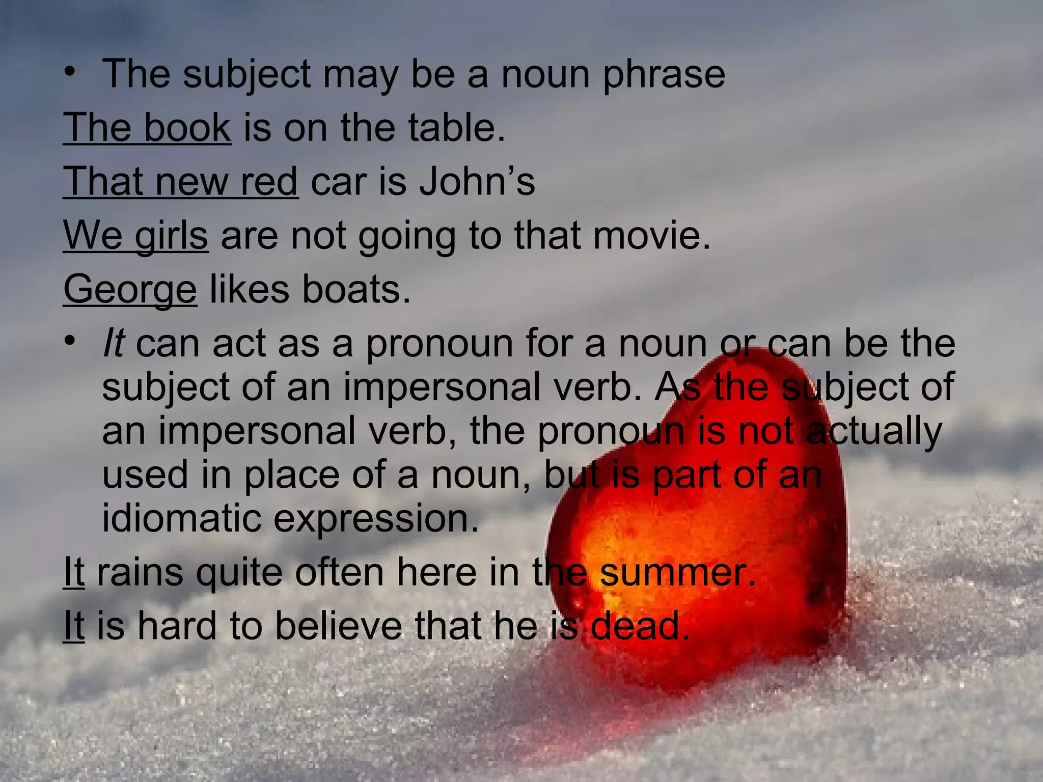 Normal sentence pattern in english | PPT