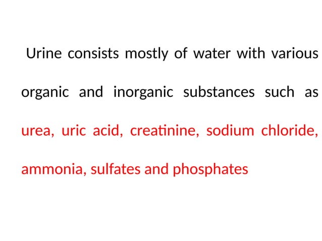 normal urine analysis for biochemistry students | PPT