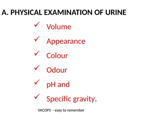 normal urine analysis for biochemistry students | PPT