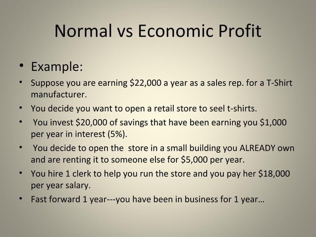 Normal vs Economic Profits | PPT | Free Download
