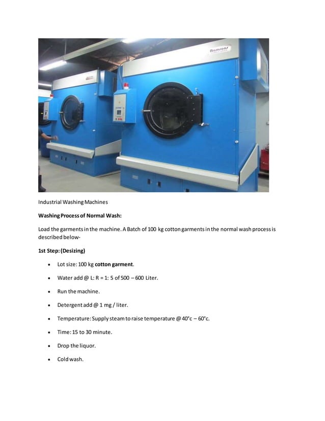 Normal washing process in garments dilan | DOCX