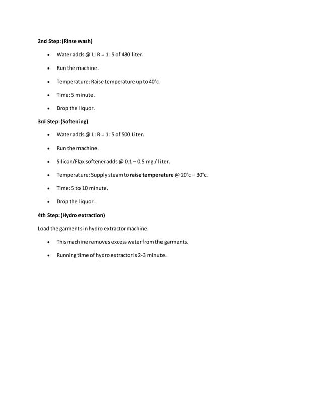Normal washing process in garments dilan | DOCX