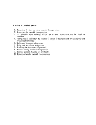 Normal washing process in garments dilan | DOCX