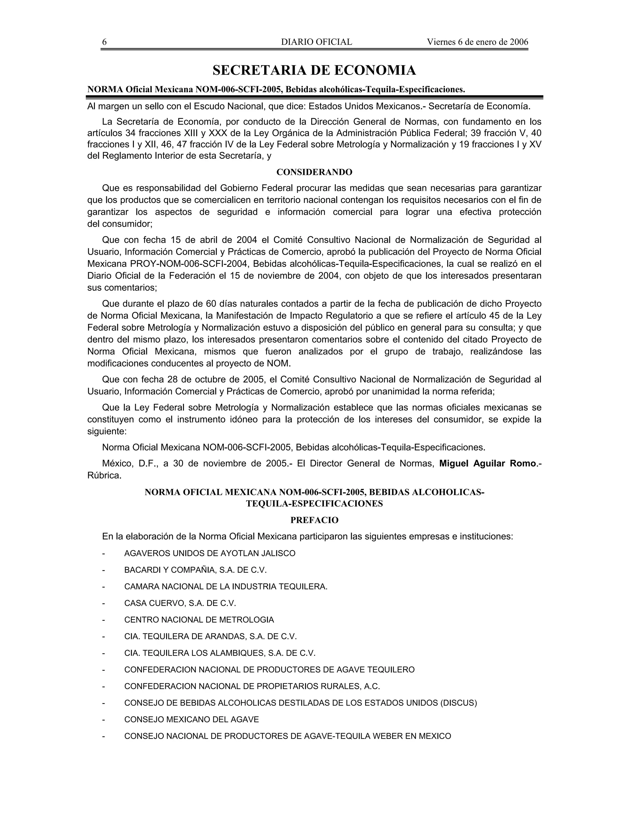 Norma mexicana para el tequila | PDF