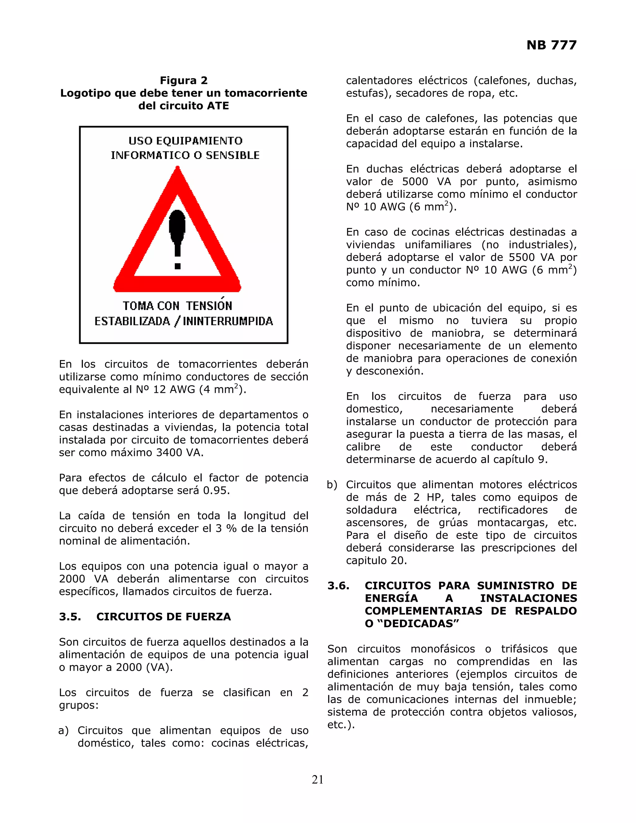 Norma NB 777 Instalaciones Electricas | PDF