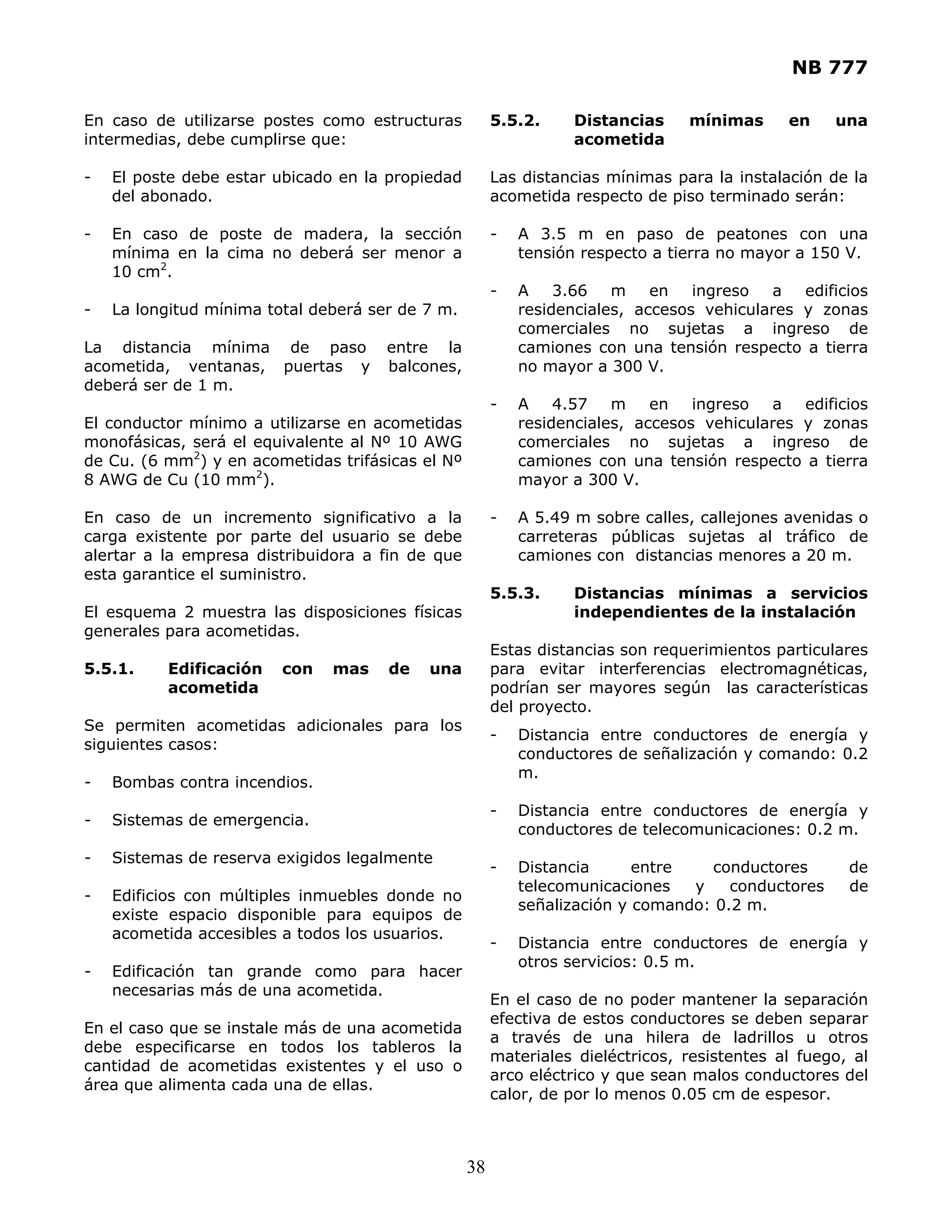 Norma NB 777 Instalaciones Electricas | PDF