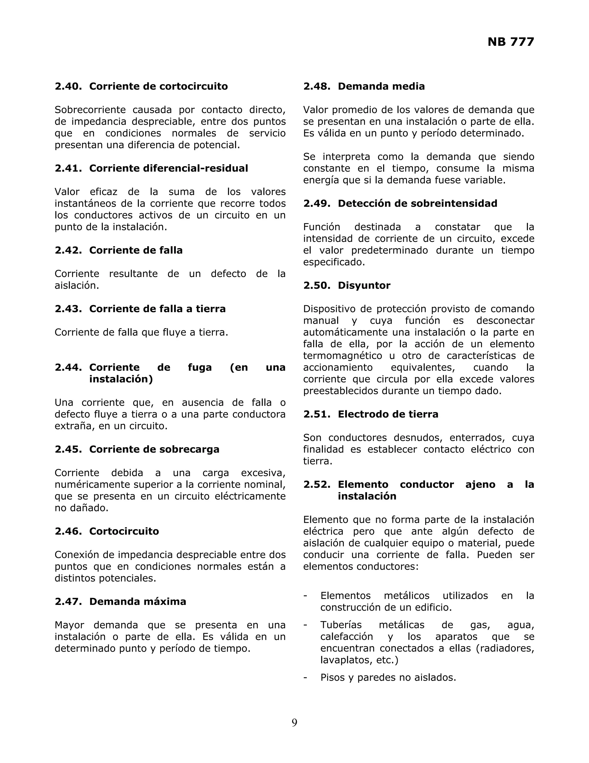 Norma NB 777 Instalaciones Electricas | PDF