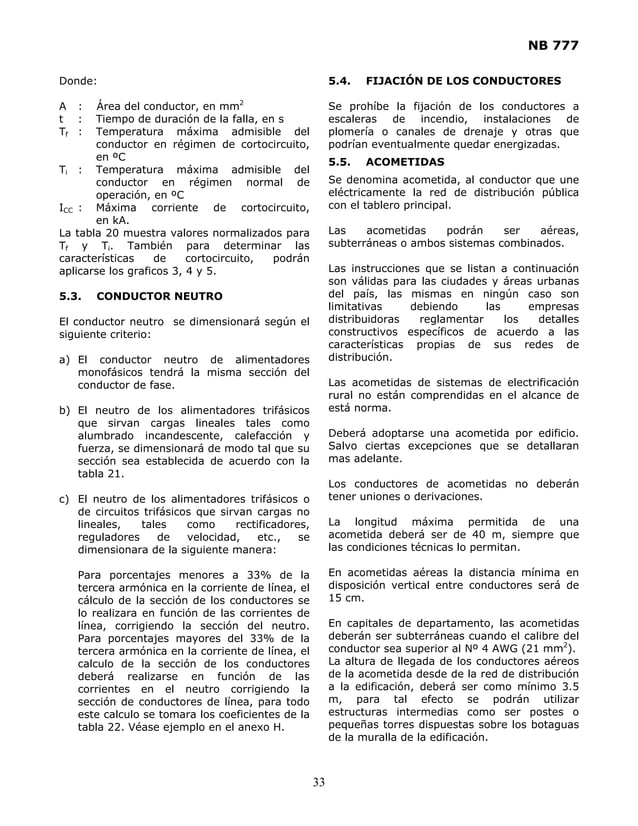 Norma NB 777 Instalaciones Electricas | PDF