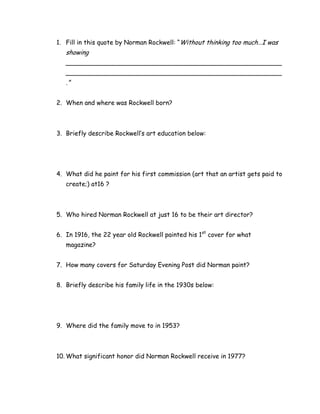 Norman rockwell webquest | DOCX