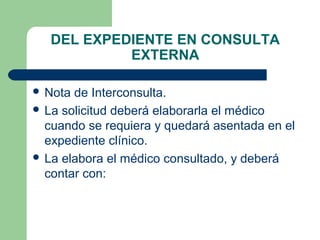 Norma oficial mexicana del expediente clinico | PPT