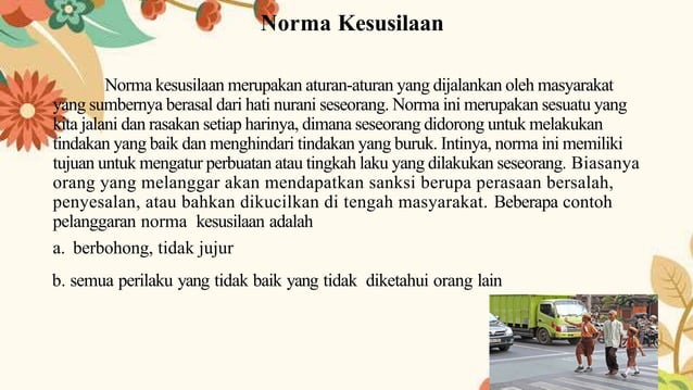 Norma dalam Kehidupan Sehari-Hari di Masyarakat | PPTX