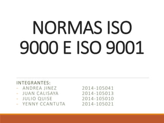 Normas ISO 900 e ISO 9001 | PPTX