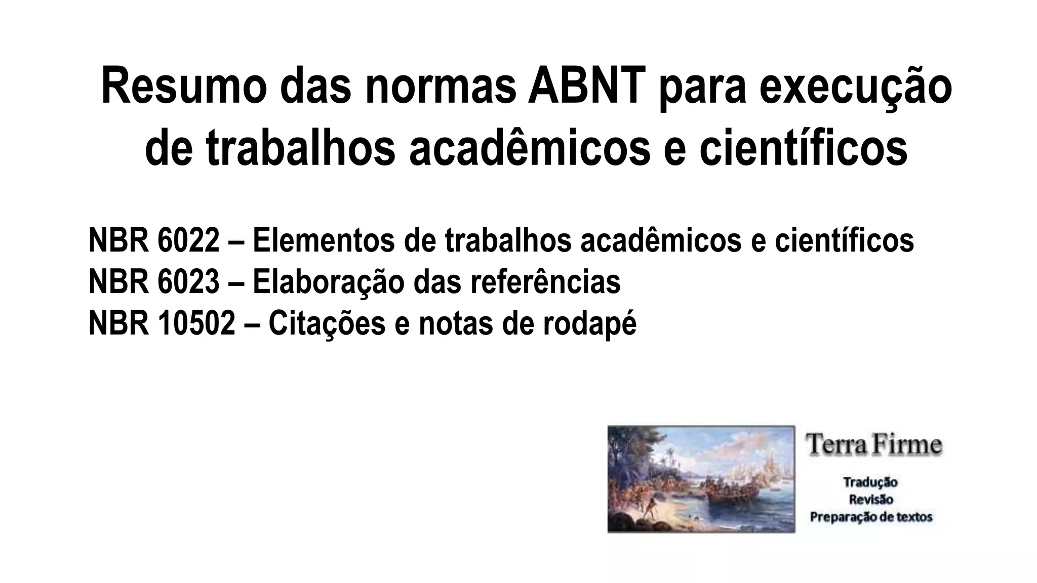 Resumo Nas Normas Da Abnt - FDPLEARN