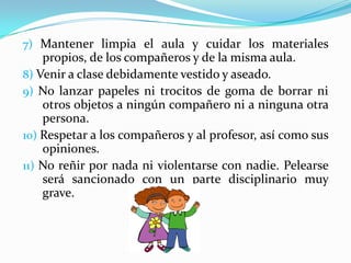 Normas de comportamiento en el aula | PPTX