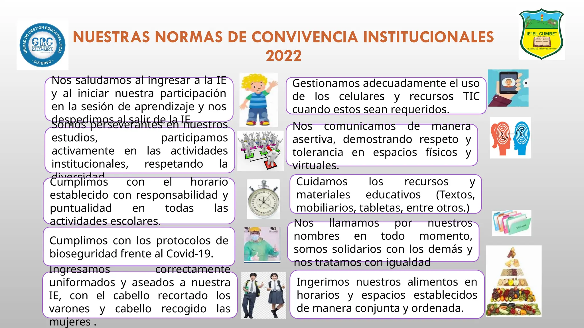 Normas de Convivencia Nivel secundaria EL CUMBE | PPTX