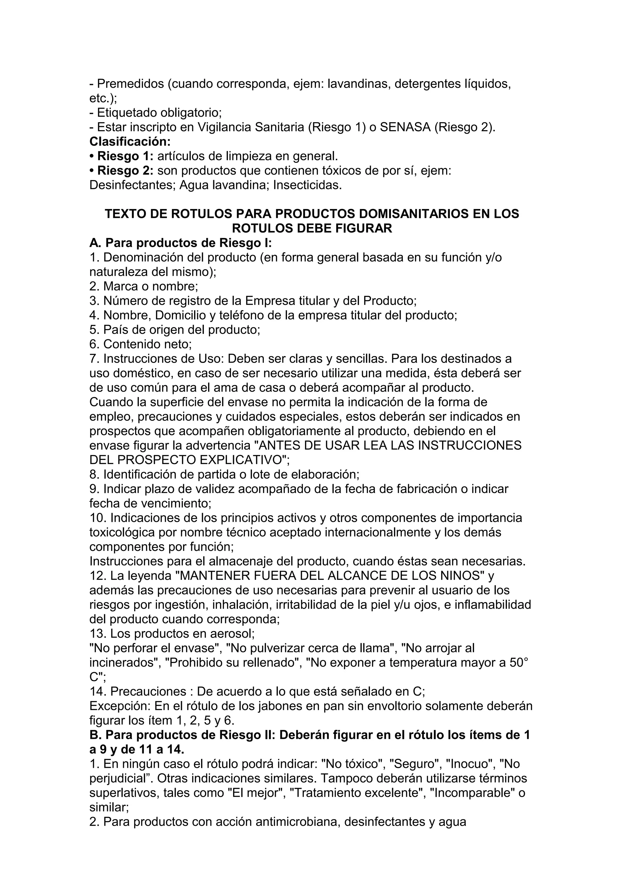 Normas de etiquetado y rotulado | DOC