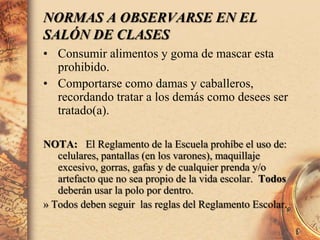 Normas del salón de clases | PPTX