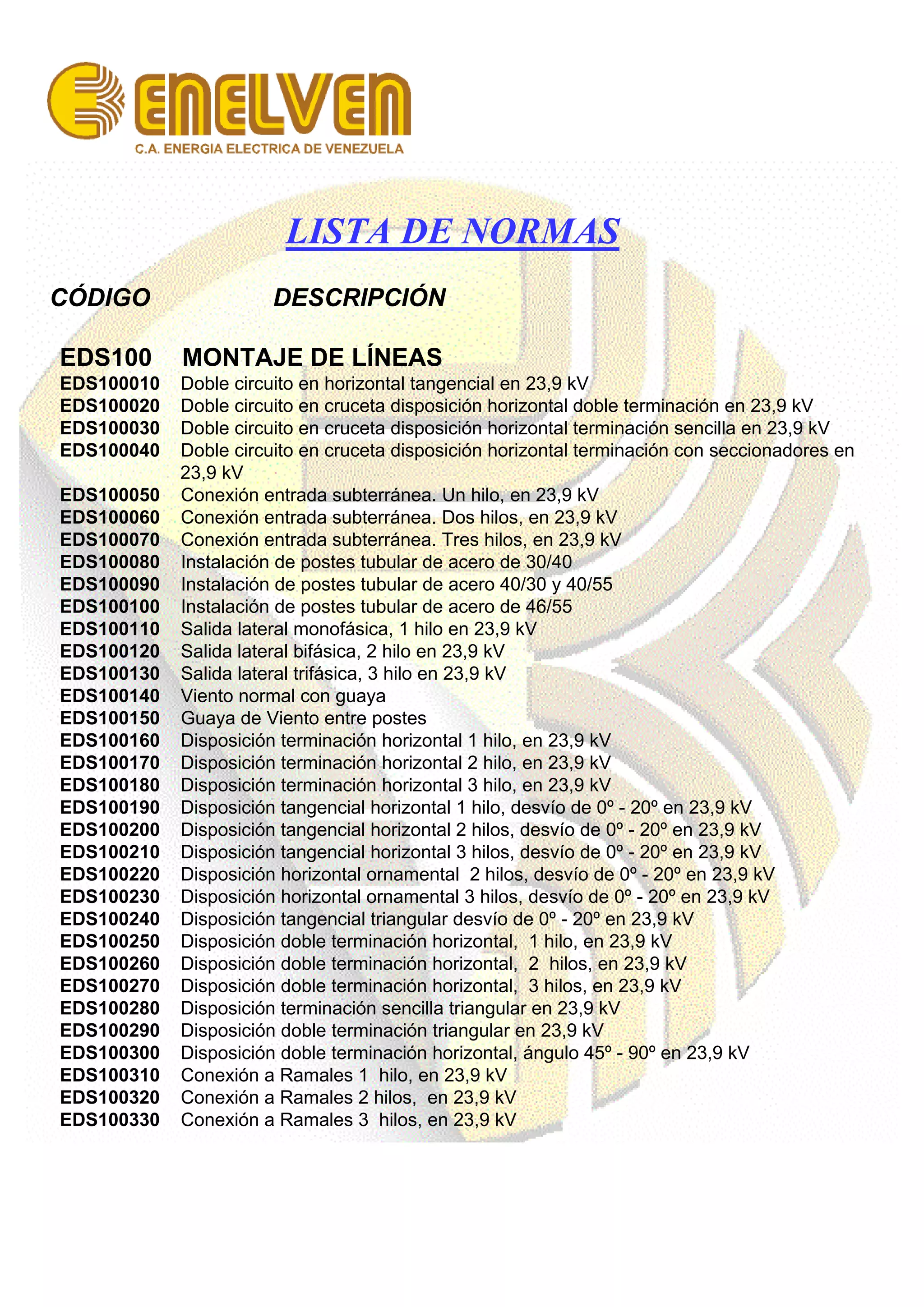 Normas distribucion enelven | PDF