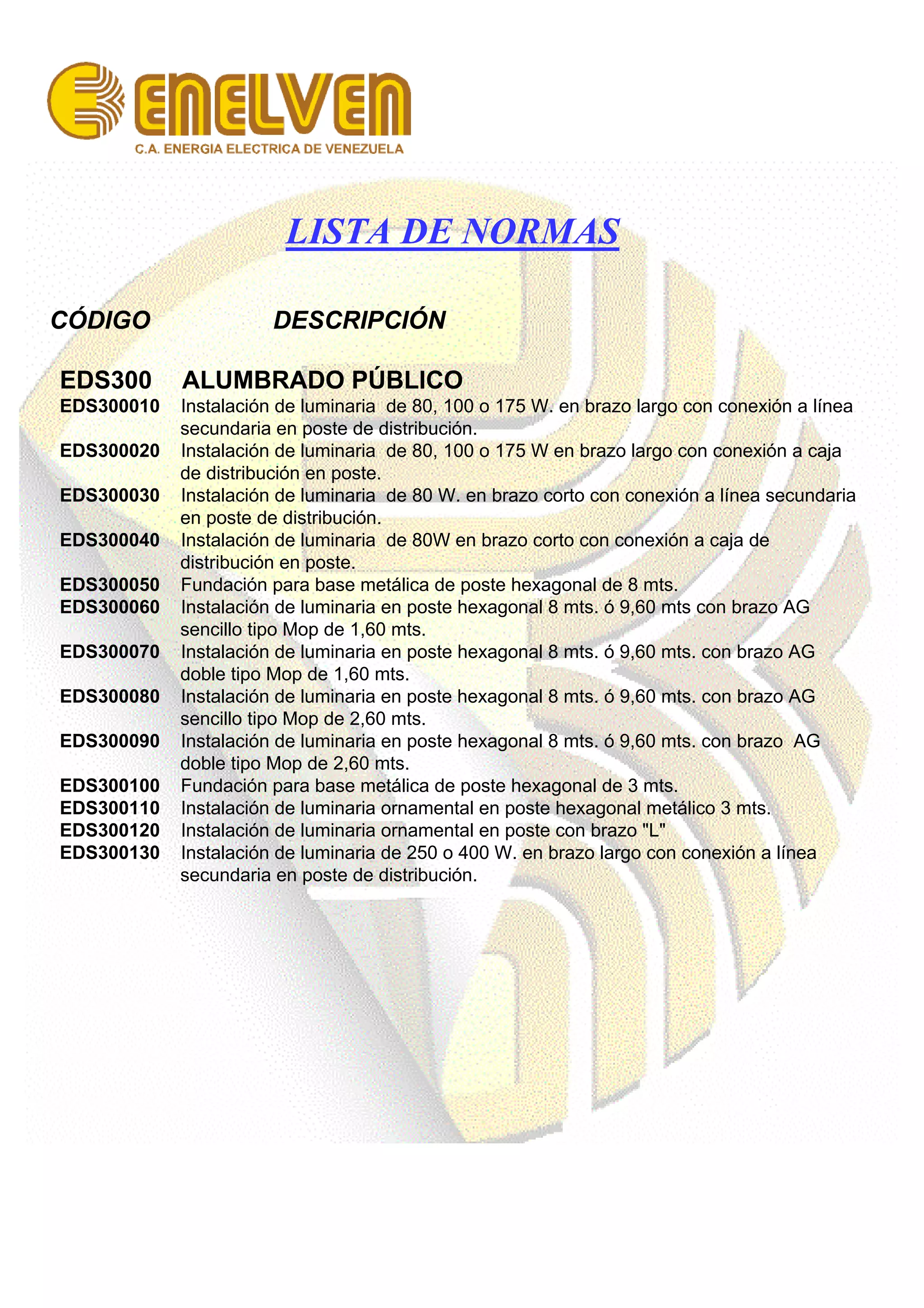 Normas distribucion enelven | PDF