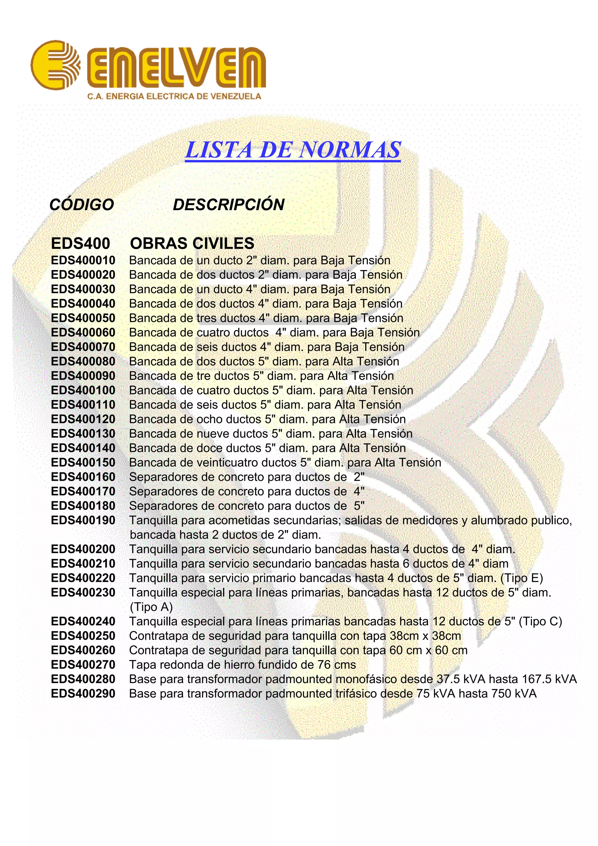 Normas distribucion enelven | PDF