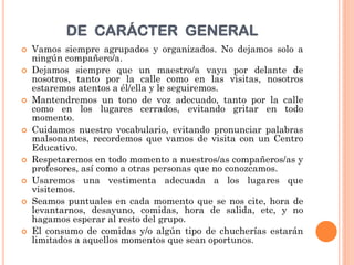 Normas excursión a madrid | PDF