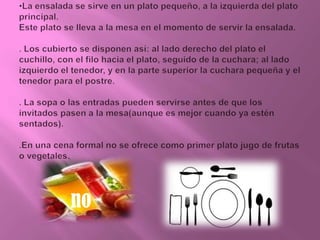 Normas grales del servicio en la mesa | PPTX