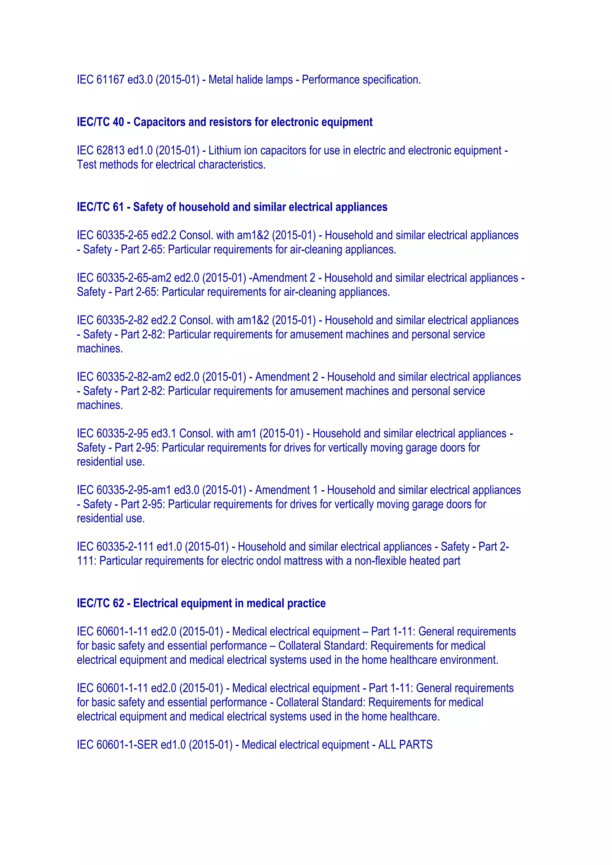 Normas iec publicadas | PDF | Home Appliances | Home & Garden
