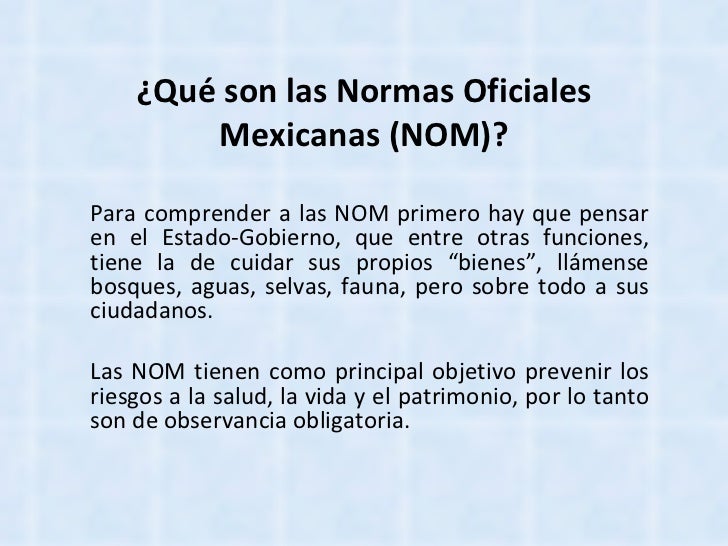 Normas Oficiales Mexicanas