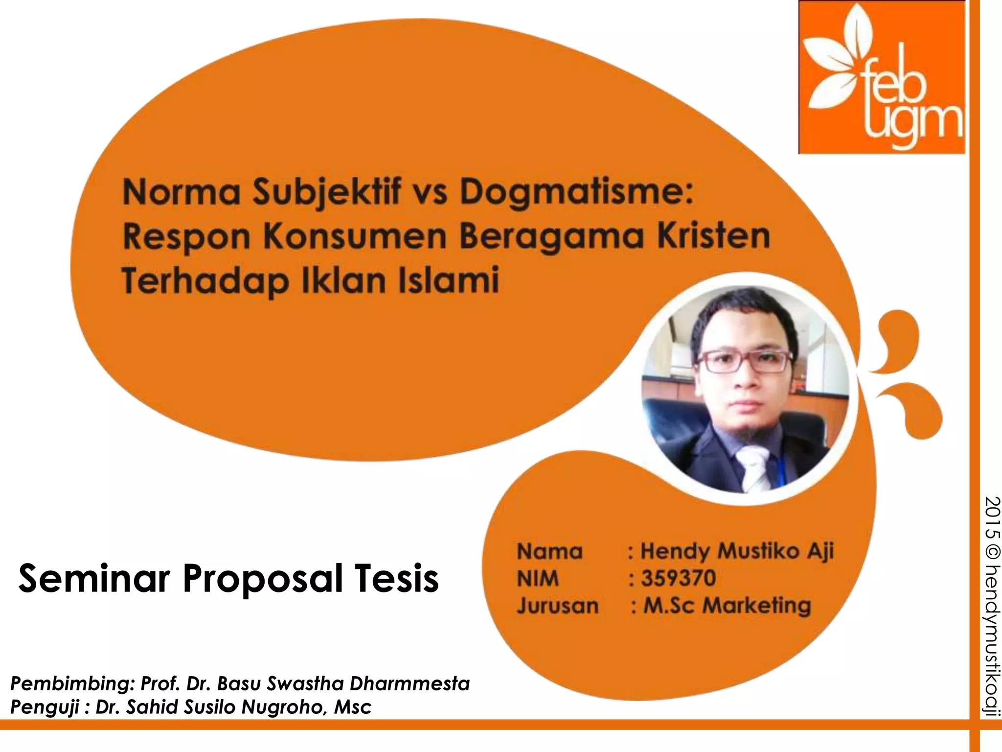 Slide Presentasi Proposal Tesis S2, Universitas Gadjah Mada | PPSX