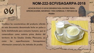 Normas para lácteos NOM de la materia de análisis y legislación | PDF