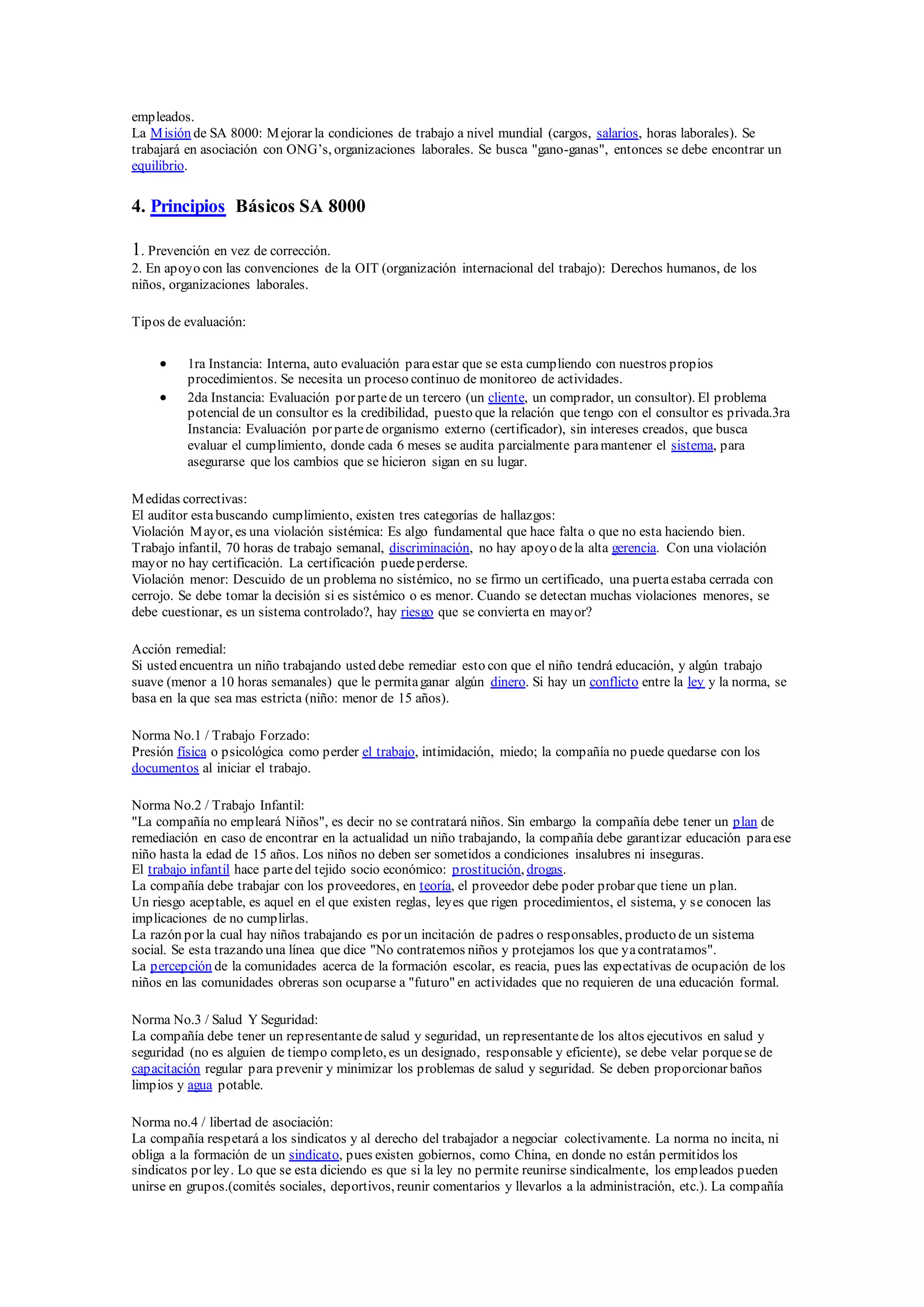 Normas sa 8000 | DOCX