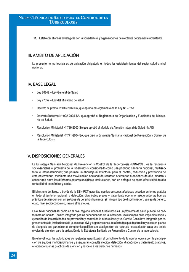 Normas tecnicas de salud para el control de tuberculosis | PDF ...