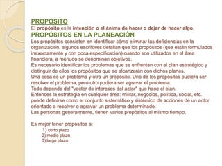 Normas y propositos de la planeacion | PPT