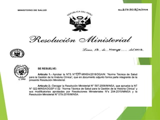 Norma Técnica de Salud para la Gestión de la Historia Clínica 3°RA ...