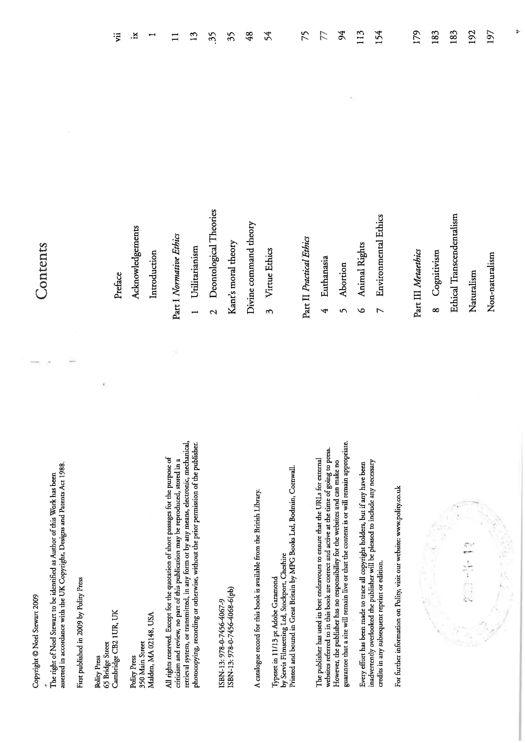 Normative ethical theories by stewart | PDF