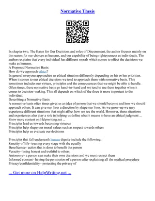 Normative Thesis | PDF