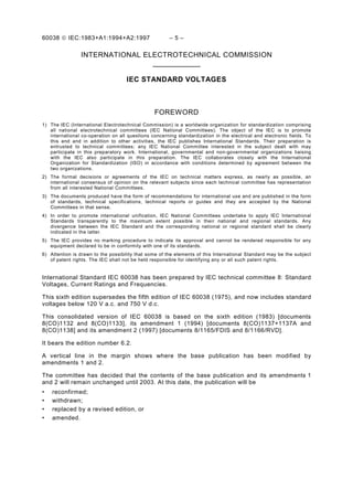 Norma voltaje 60038 iec | PDF