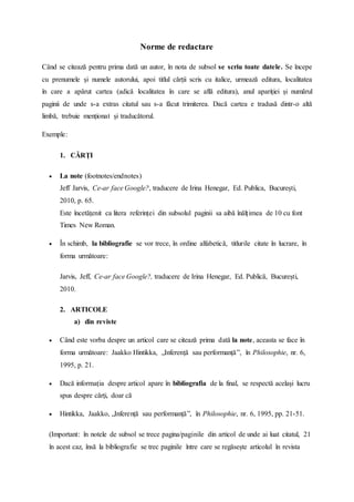 Norme de redactare | DOCX