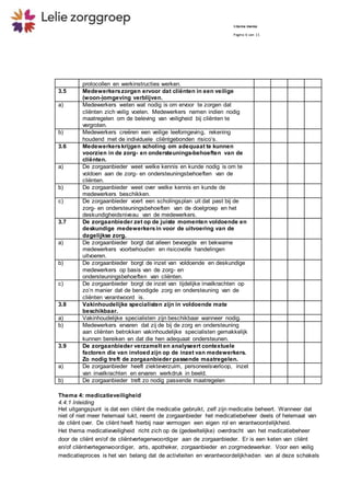 Normen inspectiebezoeken 2016 checklist Lelie zorggroep | DOCX